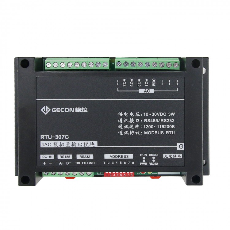 4-Channel Analog Output Module 0-20MA/4-20MA/0-5V/0-10V For MODBUS ... 4-Channel Analog Output Module 0-20MA/4-20MA/0-5V/0-10V For MODBUS ...