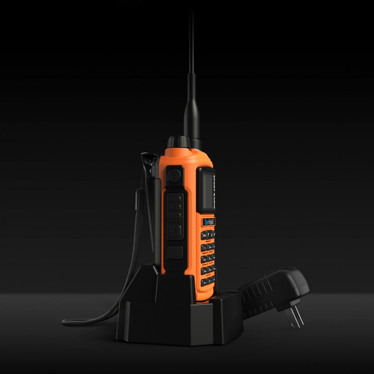 SHX-8800 Orange VHF UHF Walkie Talkie 5W Handheld Transceiver Bluetooth Write Frequency Desktop ...