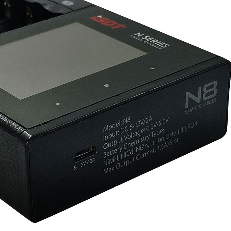 ISDT N8 LCD Display Universal Battery Charger 8-Slot Speedy Smart Battery Fast Charger for ...