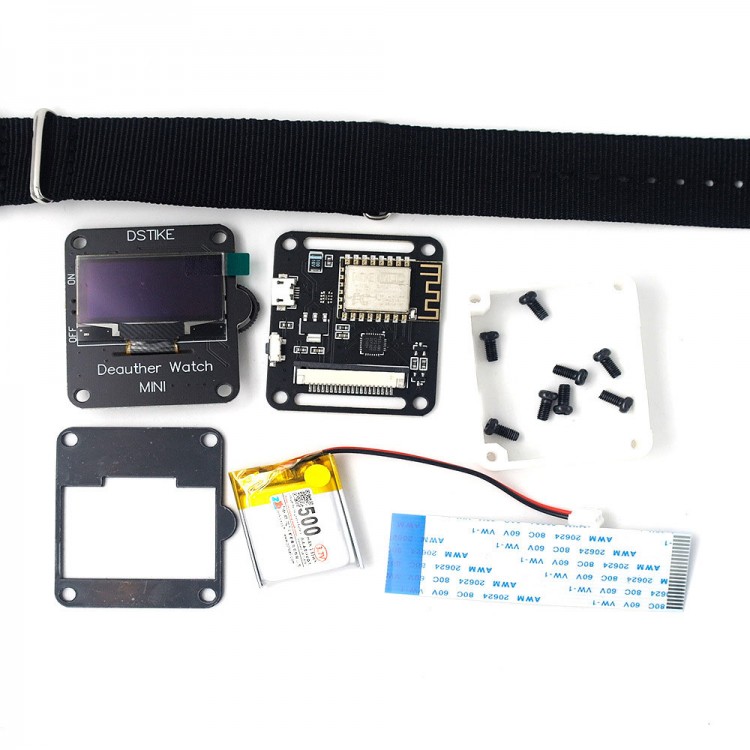 DSTIKE Deauther Watch MiNi (V1) Wearable Smart Watch Assembled ESP8266 Development Board 1.3 ...