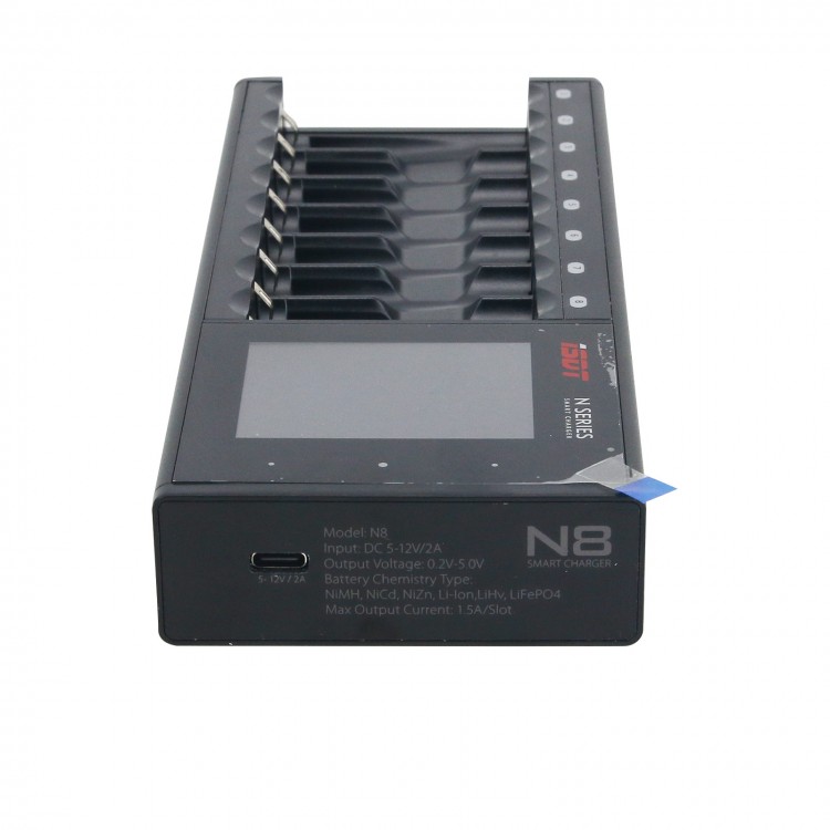 ISDT N8 LCD Display Universal Battery Charger 8-Slot Speedy Smart Battery Fast Charger for ...