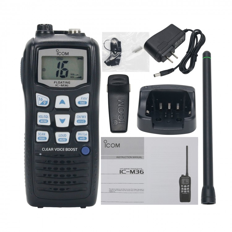IC-M36 6W 10KM VHF Marine Transceiver IPX7 Floating Walkie Talkie Handheld Transceiver For ICOM ...