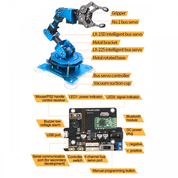xArm UNO 6DOF Robot Arm Mechanical Arm (Assembled) w/ Secondary ...