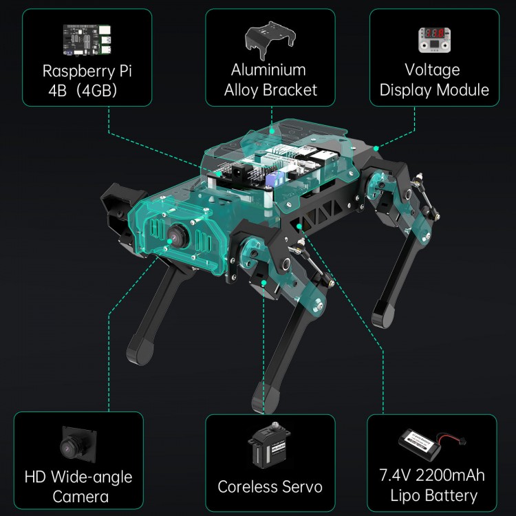 PuppyPi Standard Kit AI Robot Quadruped Robot ROS Open Source Robot Dog ... PuppyPi Standard Kit AI Robot Quadruped Robot ROS Open Source Robot Dog ...