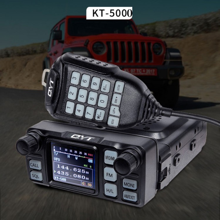 QYT KT-5000 25W 10KM VHF UHF Transceiver Mini Mobile Radio with ...
