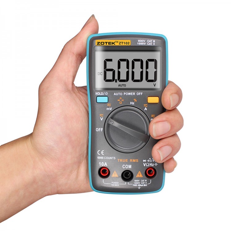 ZOTEK ZT102 Digital Multimeter Tester 600V CAT III & 1000V CAT II 6000 ...