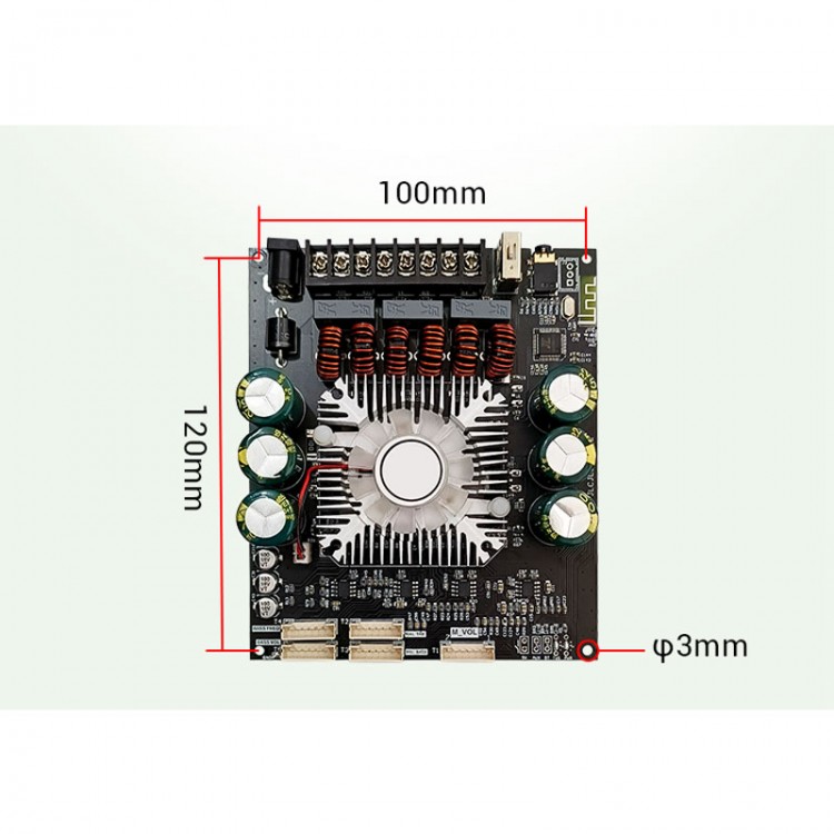 ZK-HT22 160Wx2+220W Bluetooth Amplifier 2.1 Channel Power Amp Board TDA7498E w/ Wired ...