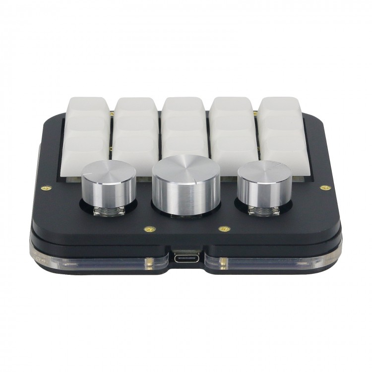 HamGeek Macro Custom Keyboard Mechanical Keyboard (Black Shell & RGB Light) with 15 Keys + 3 ...