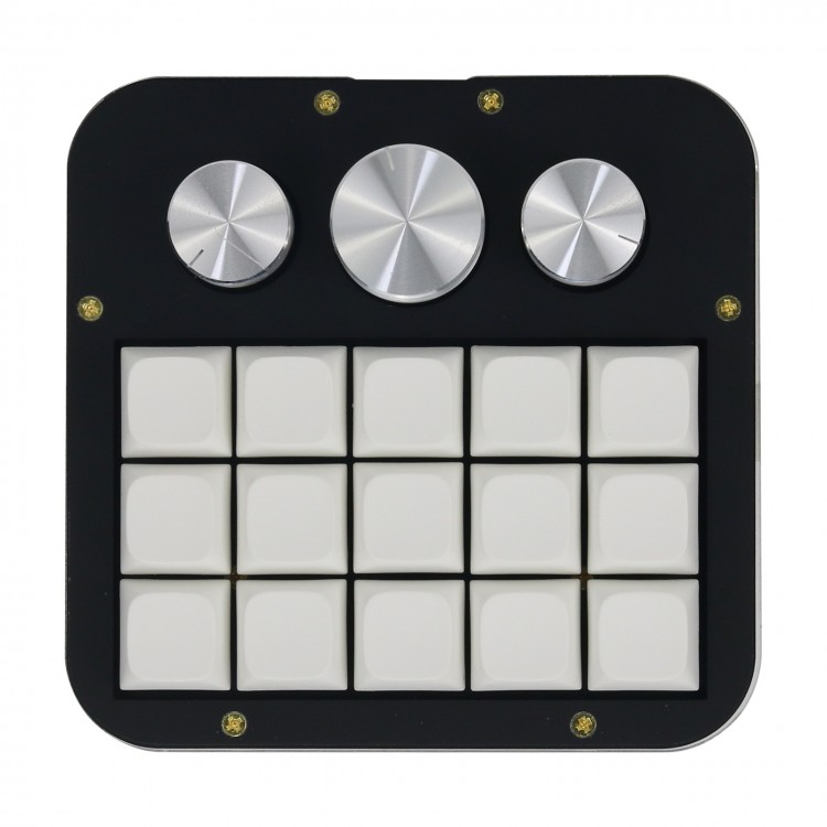 HamGeek Macro Custom Keyboard Mechanical Keyboard (Black Shell without Light) with 15 Keys + 3 ...