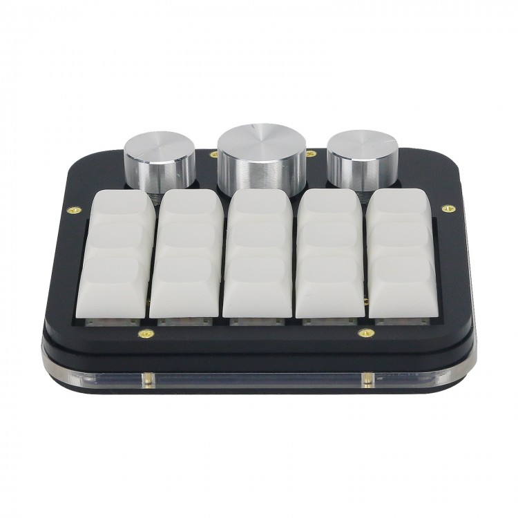 HamGeek Macro Custom Keyboard Mechanical Keyboard (Black Shell without Light) with 15 Keys + 3 ...