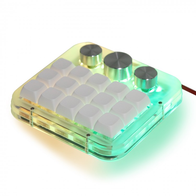 HamGeek Macro Custom Keyboard Mechanical Keyboard (Transparent Shell & RGB Light) 15 Keys + 3 ...