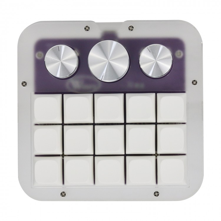 HamGeek Macro Custom Mechanical Keyboard (Transparent Acrylic Shell without Light) 15 Keys + 3 ...