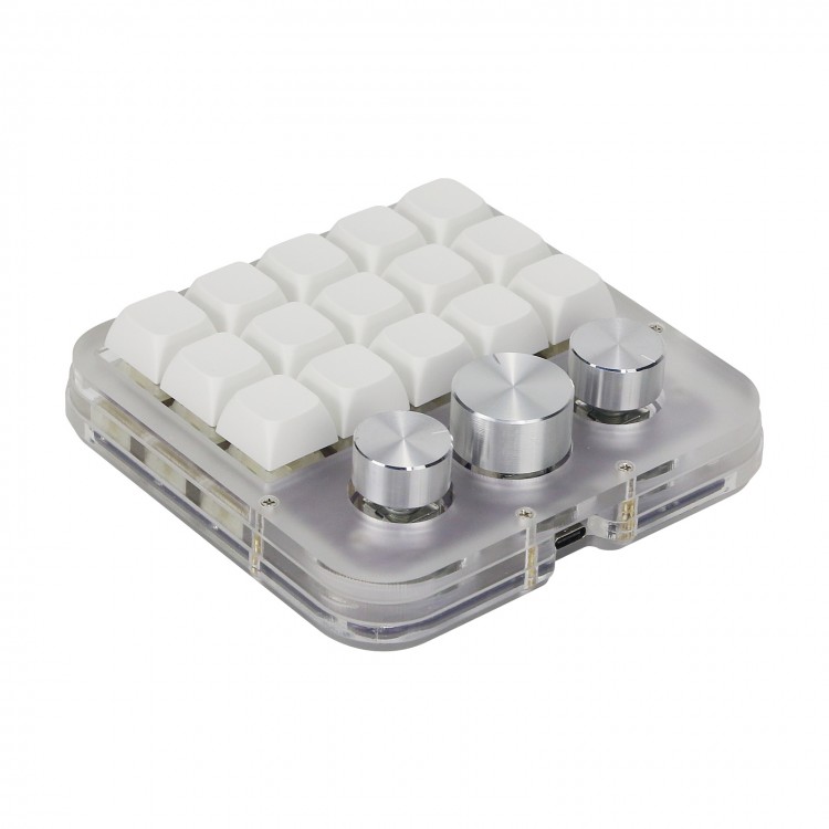 HamGeek Macro Custom Mechanical Keyboard (Transparent Acrylic Shell without Light) 15 Keys + 3 ...