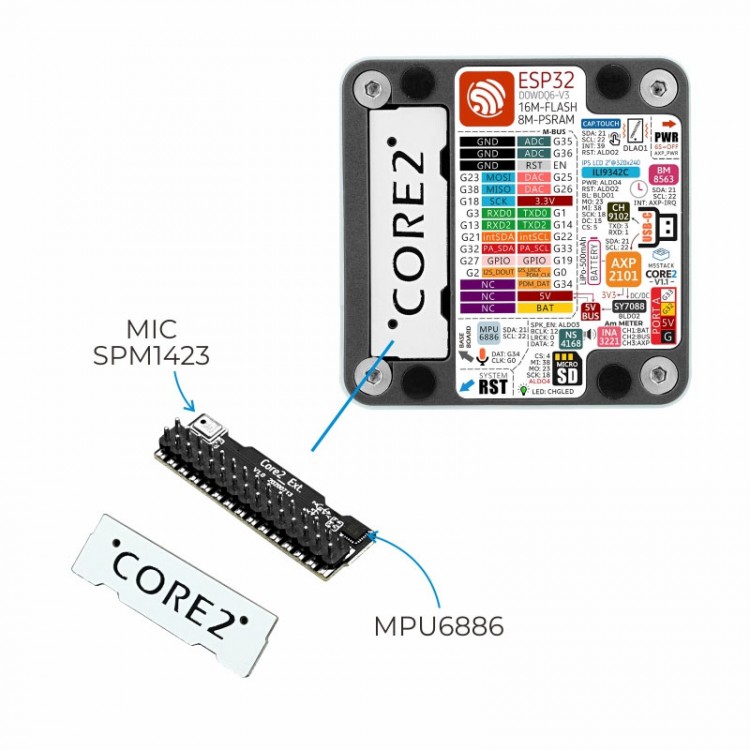 M5stack Core2 V11 Esp32 Touch Screen Development Board Kit Wifi Bluetooth Graphical Programming 7349
