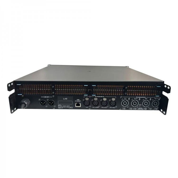 LA8 DSP Professional Digital Power Amplifier 4-Channel 4x1350W 8ohms Stereo Subwoofer Amplifier ...