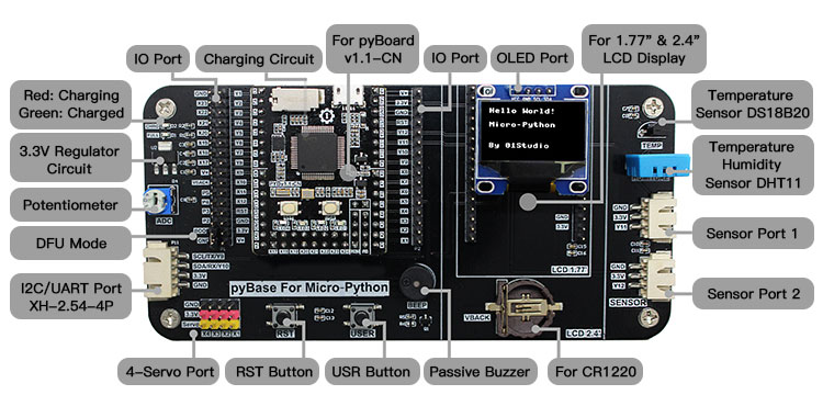 Kit For Stm32 Mcu Micropython Programming Micropython Pyboard With Multiple Sensors Free