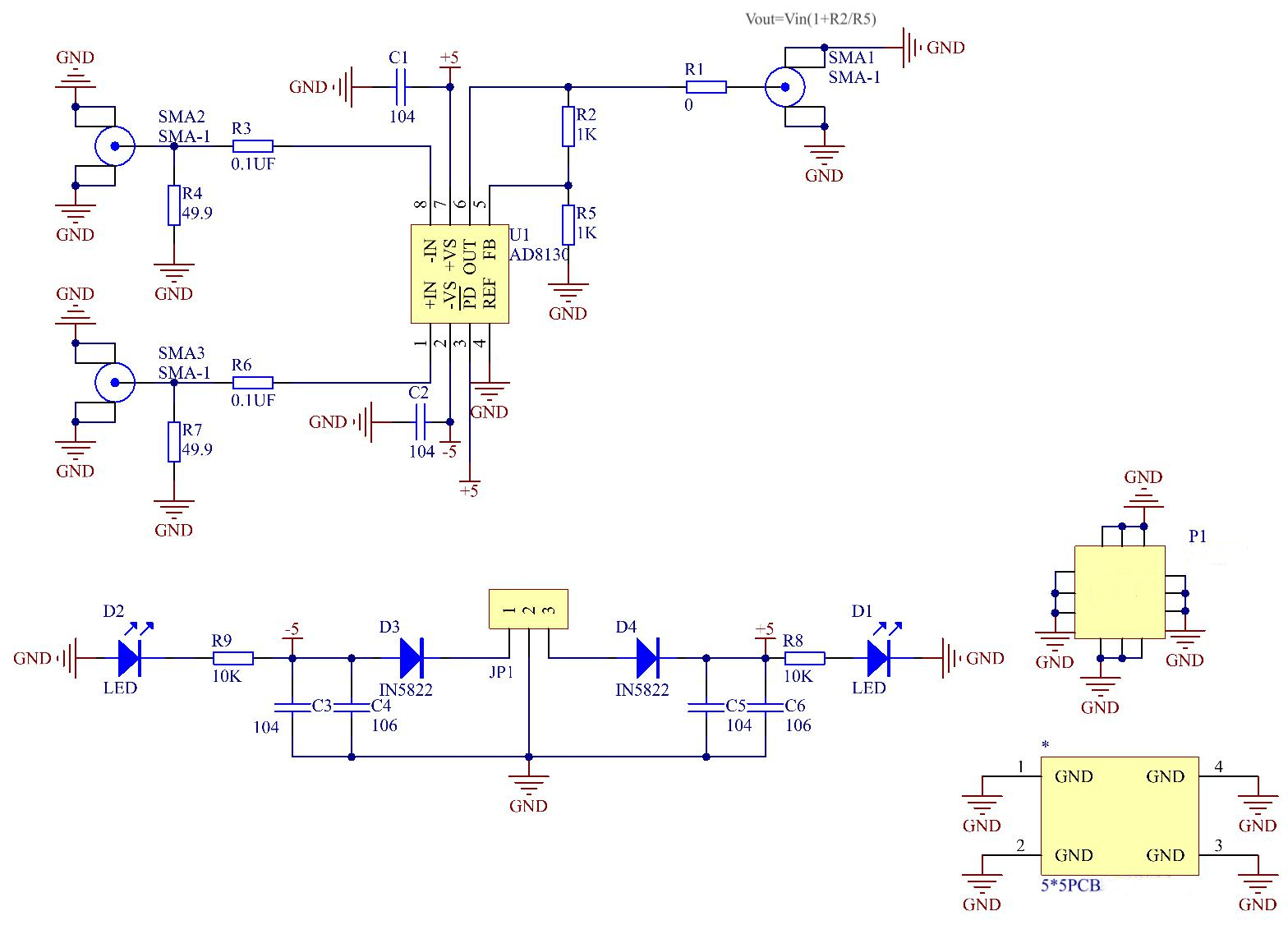 AD8130 Differential Amplifier Module Differential to Single-end High ... AD8130 Differential Amplifier Module Differential to Single-end High ...